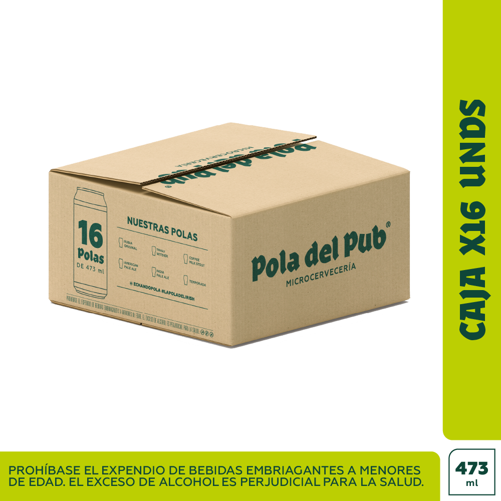 Pola del Pub Caja Cerveza Coffee Milk Stout x 16 Und de 473 ml - Rappi