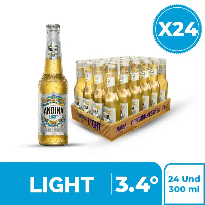 Cerveza andina light botella bandeja x 24 und - Rappi