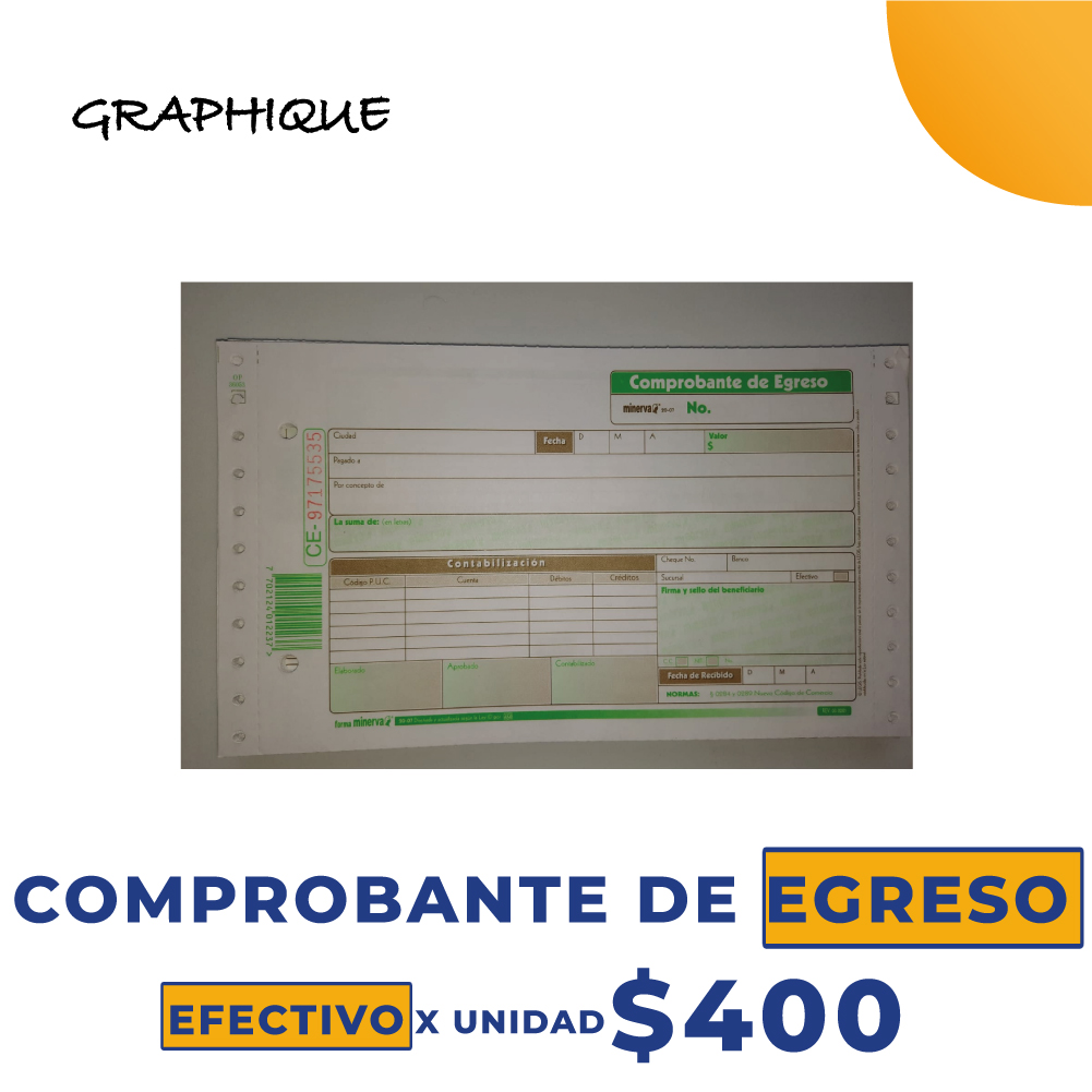 Comprobante de Egreso Efectivo X unidad - Rappi