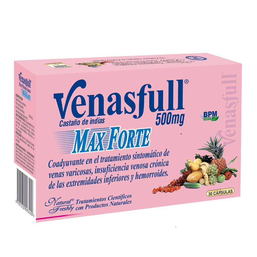 Venasfull Max Forte 500mg Caja X 30 Capsulas - Rappi