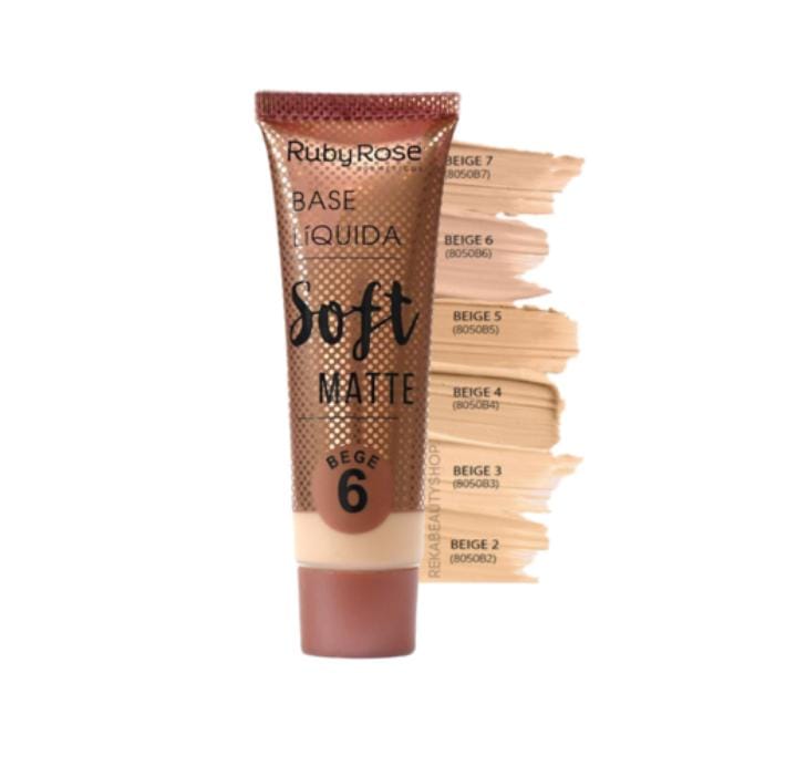 Base Liquida Soft Matte Bege 6 RUBY ROSE - Rappi