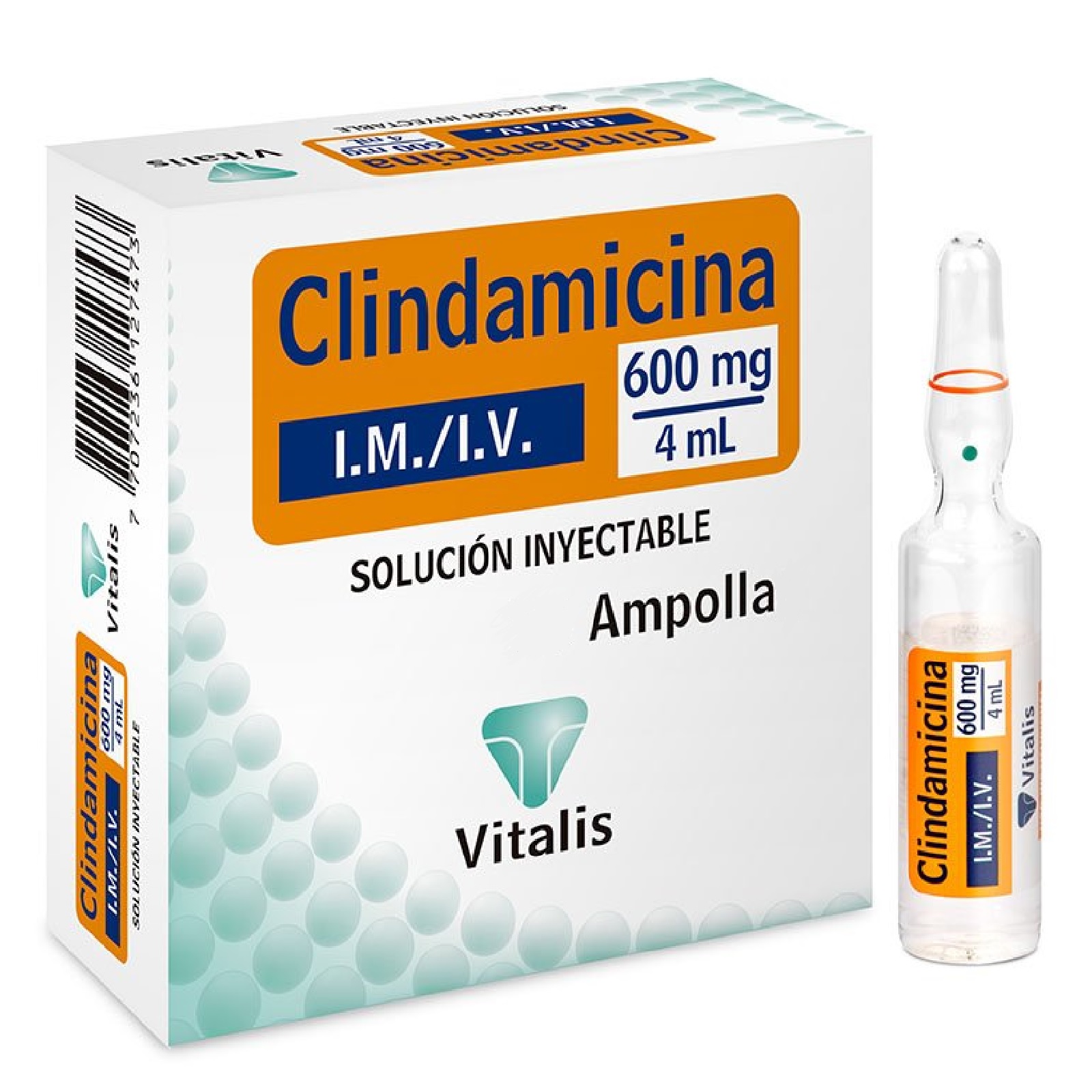 Clindamicina 600 Mg/4 Ml Solución Inyectable X Ampolla - Rappi