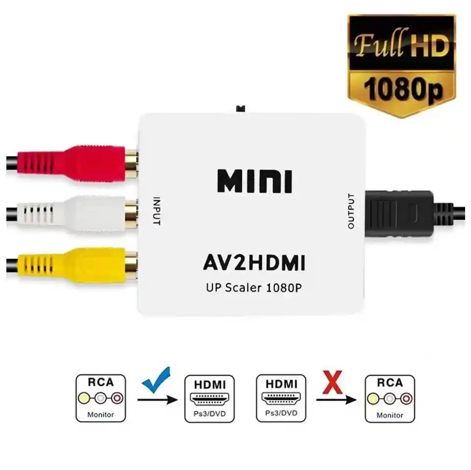 Convertidor Mini Av2hdmi 1080p Full Hd - Rappi