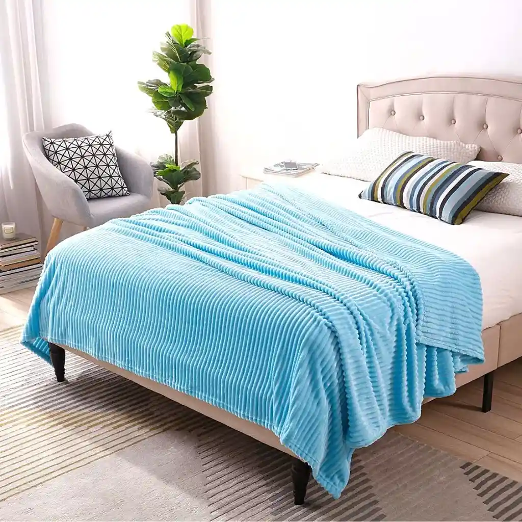 Cobija Acanalada Térmica Azul Bebe - Rappi