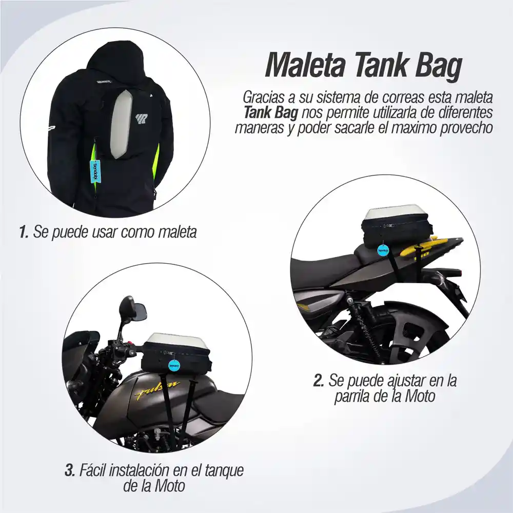 Tank Bag Maleta Para Tanque Multiusos Rígida Para Moto Porta Celular ...