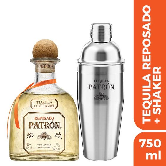 Combo Tequila Patron Reposado 700 Ml Mas Shaker/coctelera Patron - Rappi