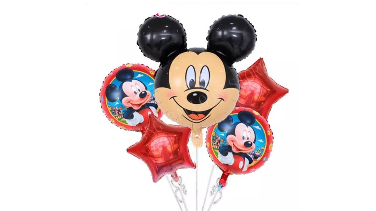 Set Globos Mickey Mouse Metalizados Bomba Cumpleaños Disney - Rappi
