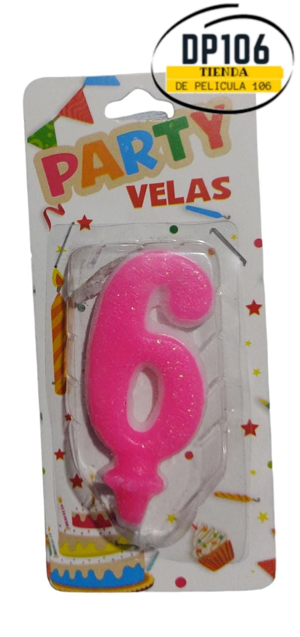 Vela Numero 6 Color Rosa Vela #6 - Rappi