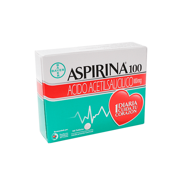 Aspirina| Acido Acetilsalicilico| 100 Mg | Tableta | Oral | Sobre X 28| Bayer - Rappi