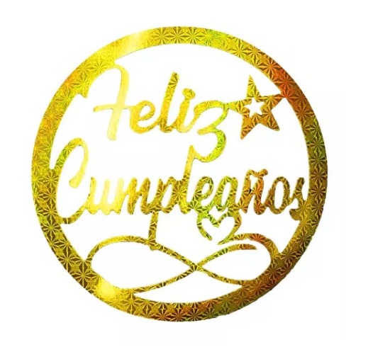 Topper Feliz Cumpleaños Aro Decoración Circular - Rappi