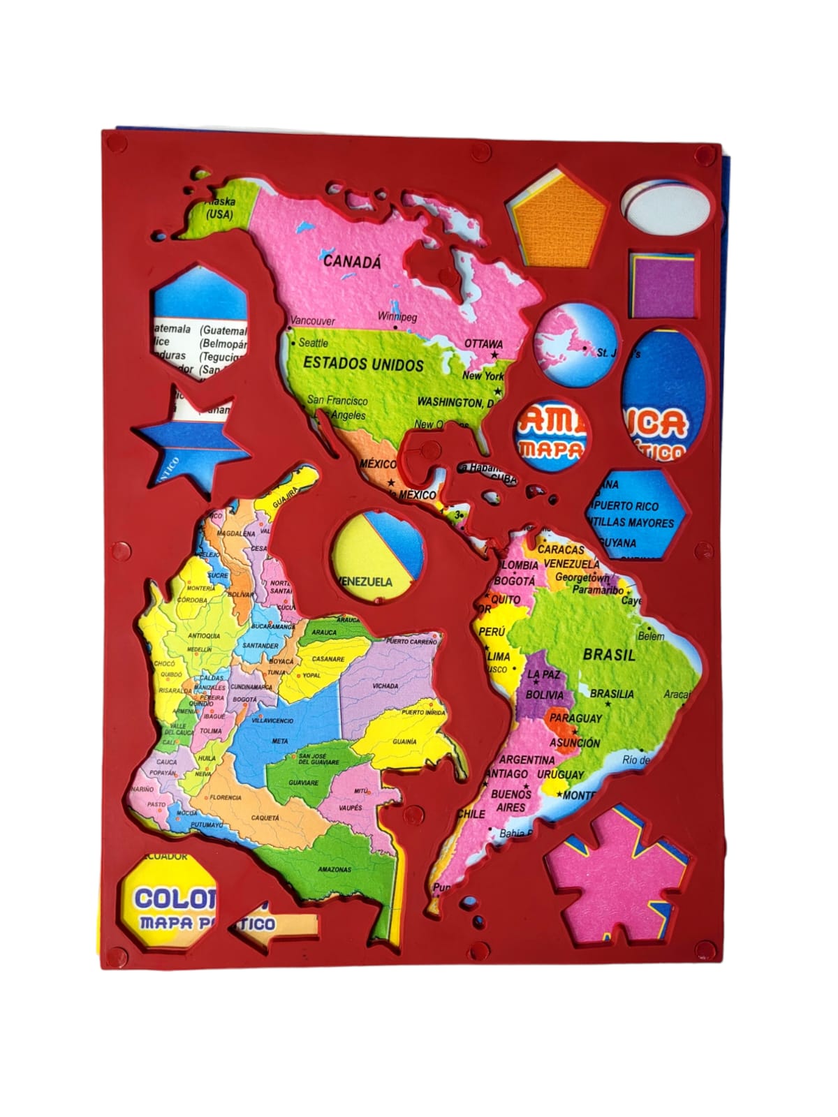 Regla Plantilla Mapa Político América Colombia Rojo - Rappi