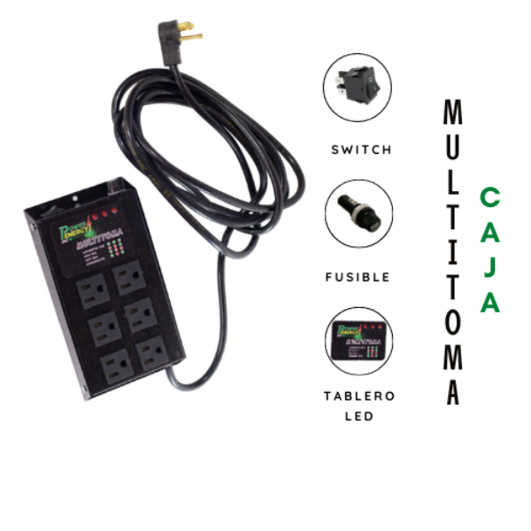 Multitoma Electrica Con Polo A Tierra De 6 Salidas Cuadrada - Rappi