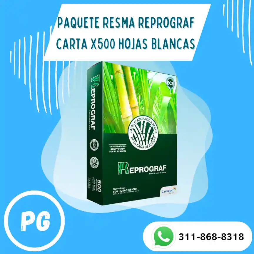 Paquete Resma Reprograf Carta X500 Hojas 75g Blanca - Rappi