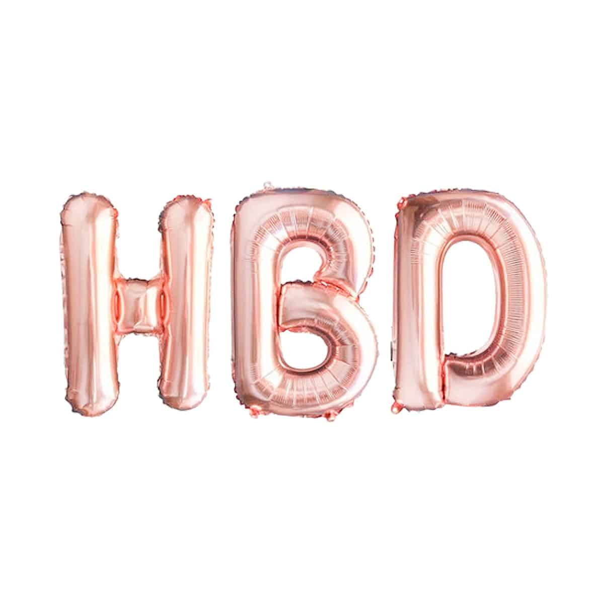 Letrero Globo Hbd Happy Birthday Metalizado Oro Rosa - Rappi