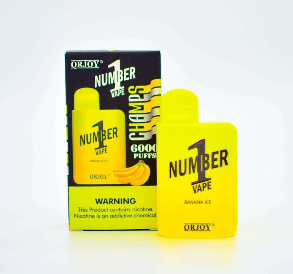 Vape Qrjoy Number 1 Banana Ice 6000 Puffs Recargable - Rappi
