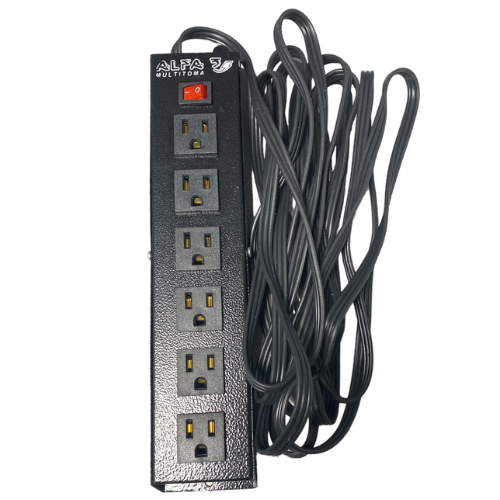 Multitoma Metálica 6 Puestos X 5 Mts Con Supresor De Picos - Rappi