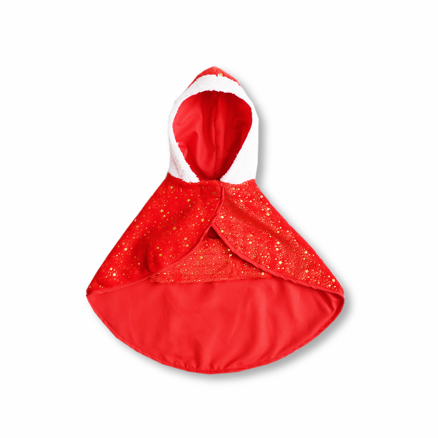 Capa Xl Roja Estrellas Doradas Navidad - Rappi