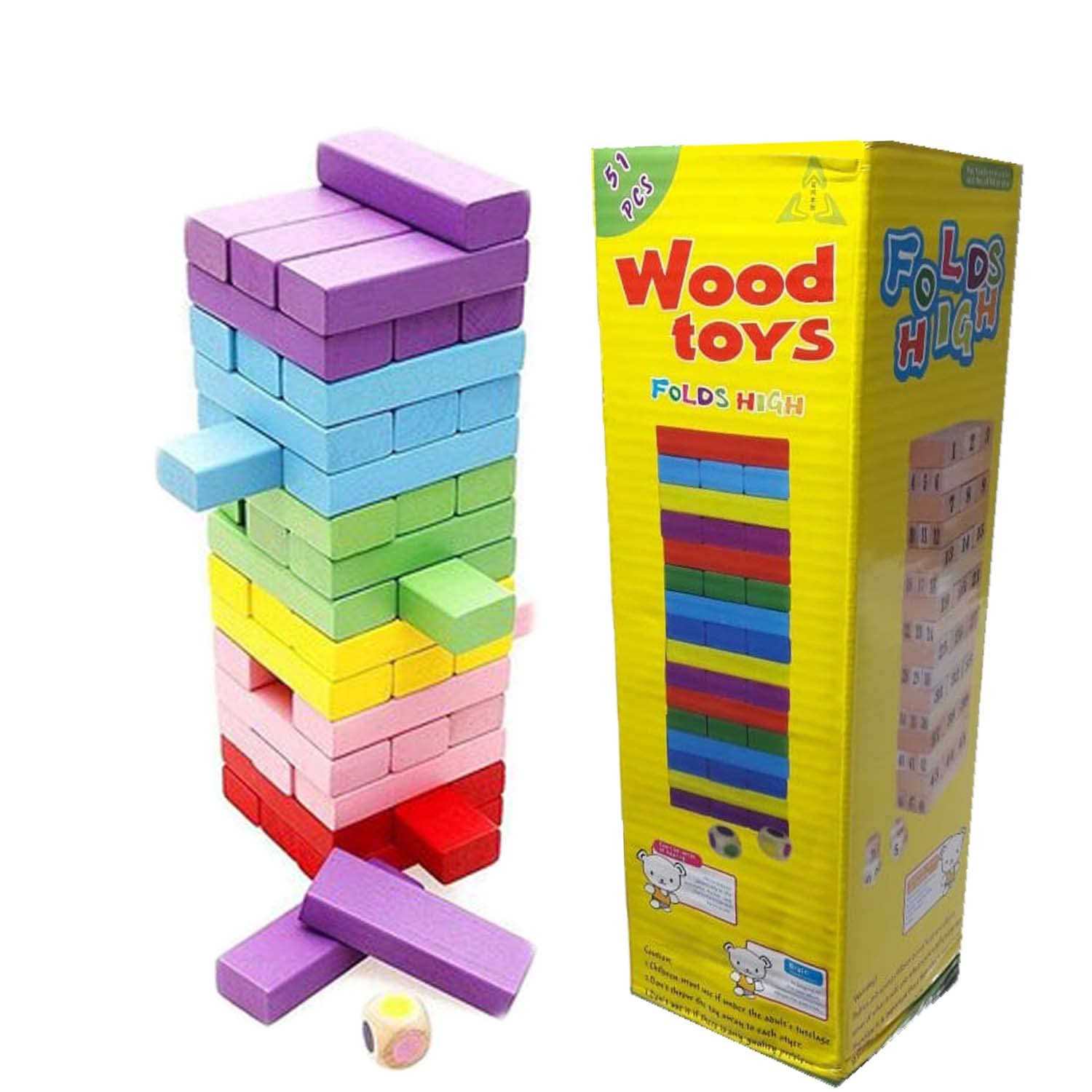 Jenga De Colores Woog Toys 51 Piezas - Rappi