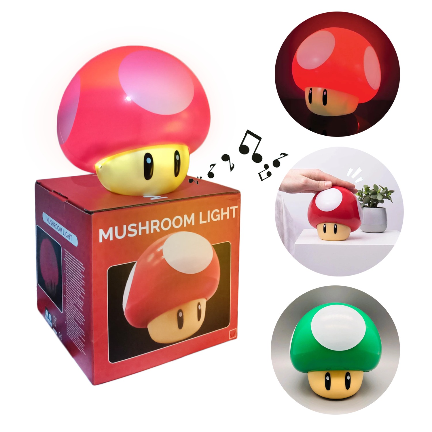 Lámpara Recargable Super Mario Bros Toad Rojo Con Sonidos Retro - Rappi