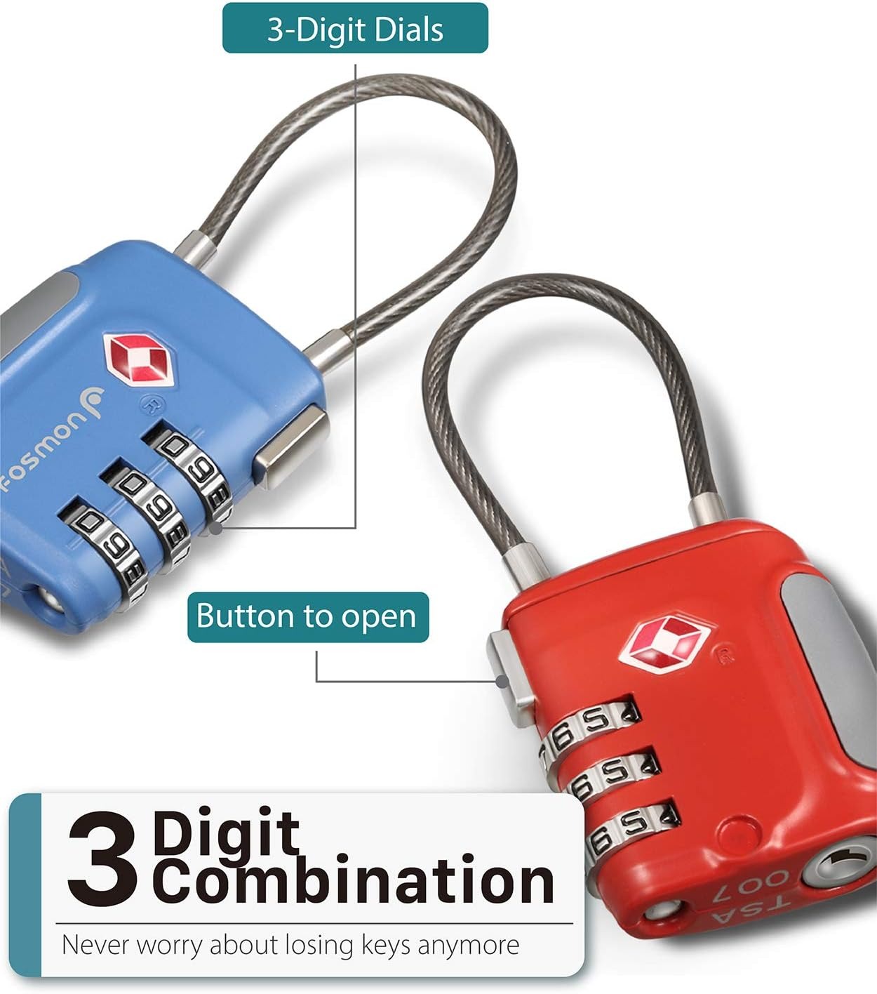 Candado Travel Sentry Para Maleta Bolso Equipaje De Guaya Con Clave 3 ...