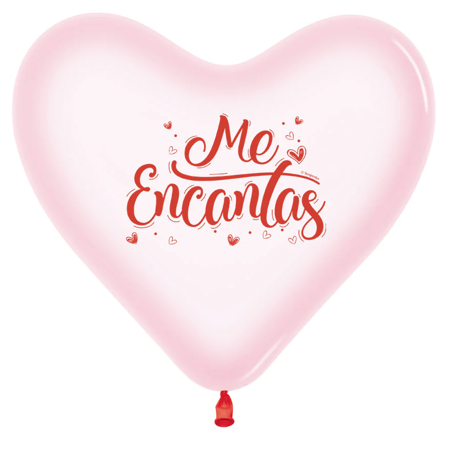 Globos Bombas Sempertex Me Encantas Cristal Pastel Rosado Corazon Paq ...