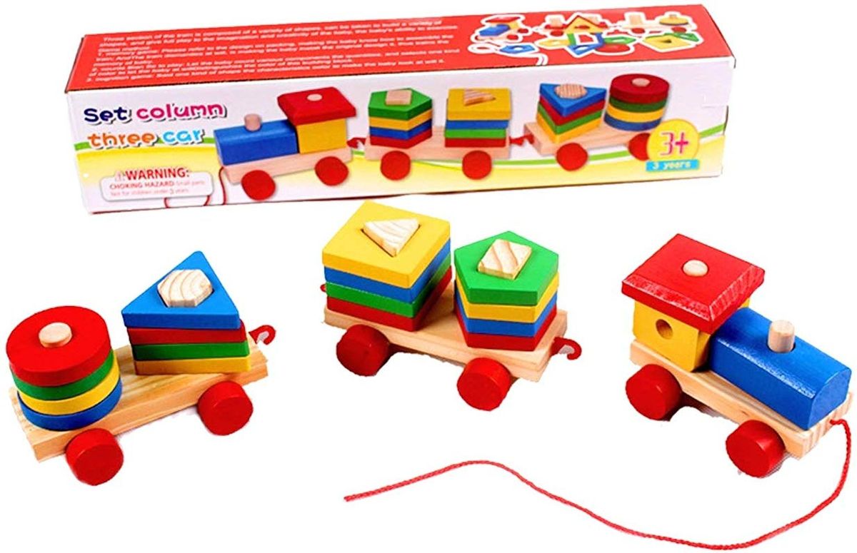 Tren De Madera Forma Geométrica Didáctico Para Niños - Rappi