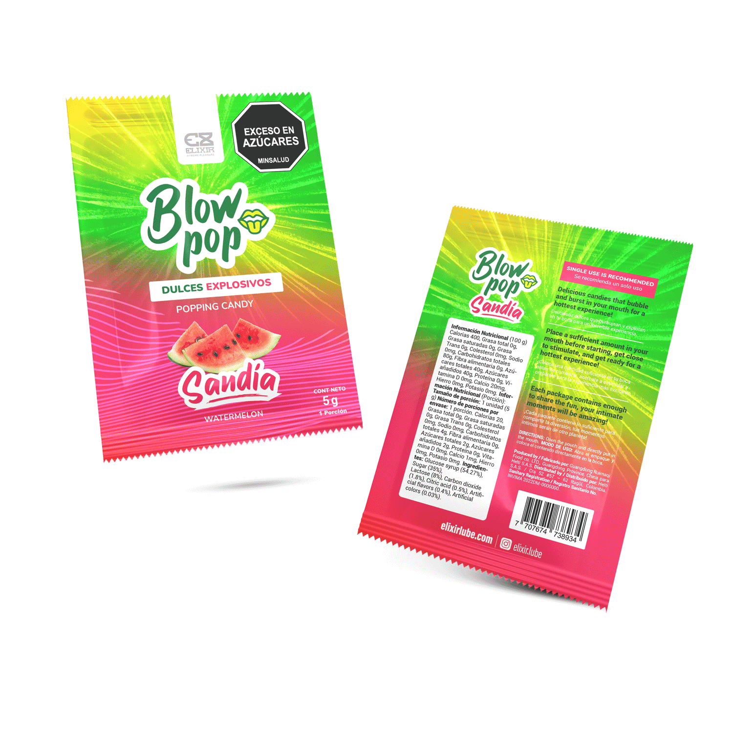 Unidad Blow Pop, Dulces Explosivos, Quipitos Para Sexo Oral Sandia - Rappi