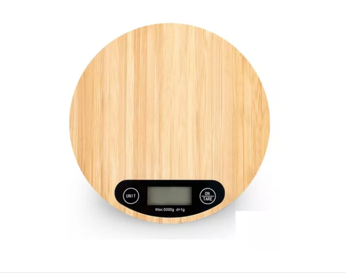 1 Gramera Bascula Pesa Cocina Multiuso Madera Bamboo + Pilas - Rappi