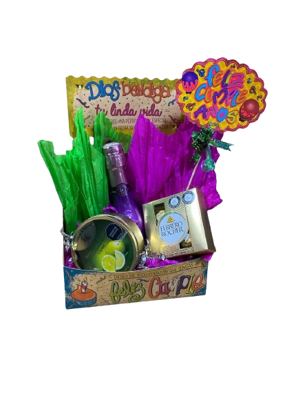 Ancheta De Cumpleaños , Chocolates Ferrero Rocher, Dulce En Lata, Vino ...