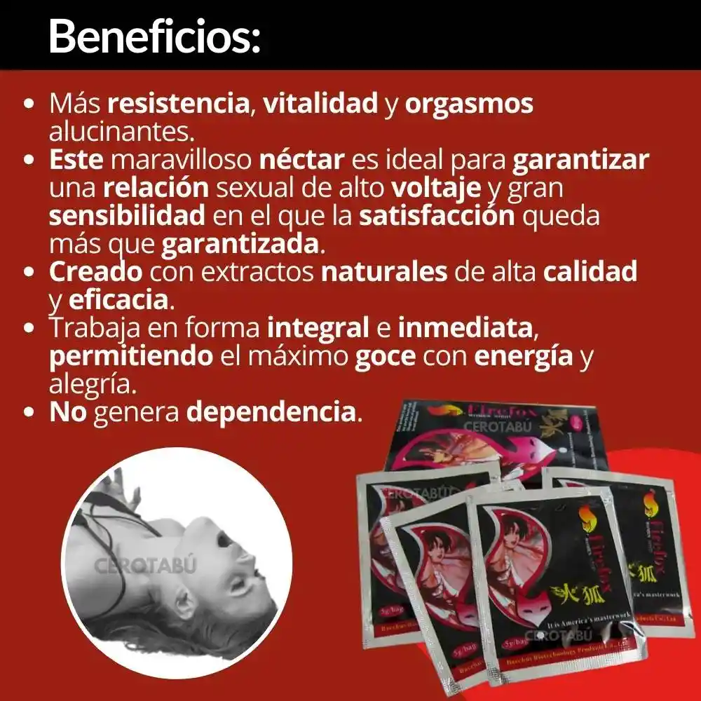 Estimulante Potenciador Sexual Femenino Firefox X5 - Rappi