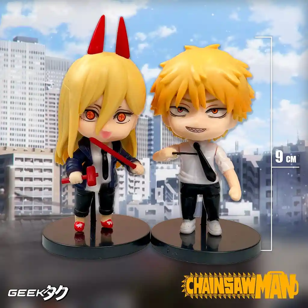 Denji + Power V2 Figuras Anime Chibis - Rappi