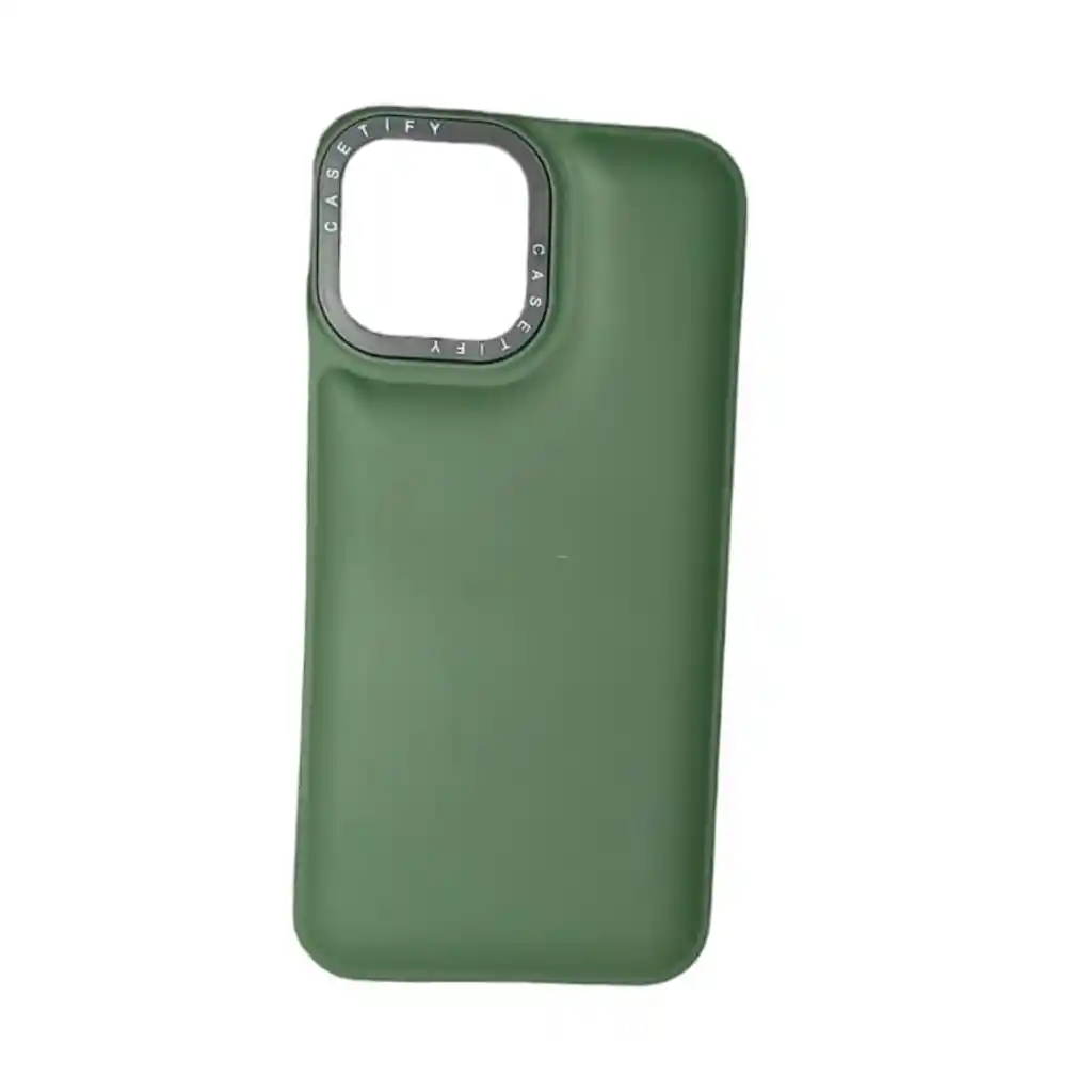 Forro Silicone Case Acolchada Iphone 13 Pro Max Verde Militar - Rappi