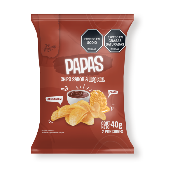 Papas Chips Sabor A Bbq Miel 40 G. - Rappi