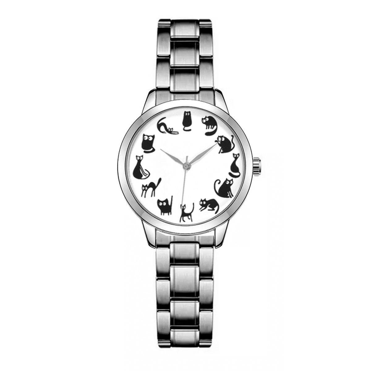 Reloj Gato Gatuno Gatitos Minino Gatos Acero Dama + Estuche - Rappi
