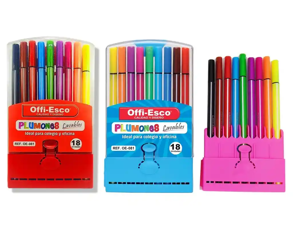 Plumones Lavables Offi-esco X 18 Unidades Oe-081 - Rappi
