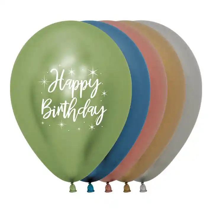 Bombas Globos R12 Reflex Surtido Happy Birthday Radiante Paquete X 5 ...