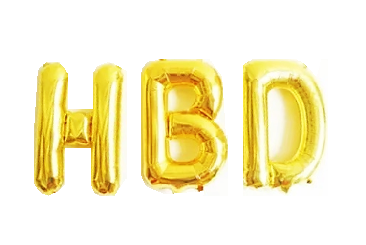 Letras Metalizadas Inflables Hbd Dorado - Rappi