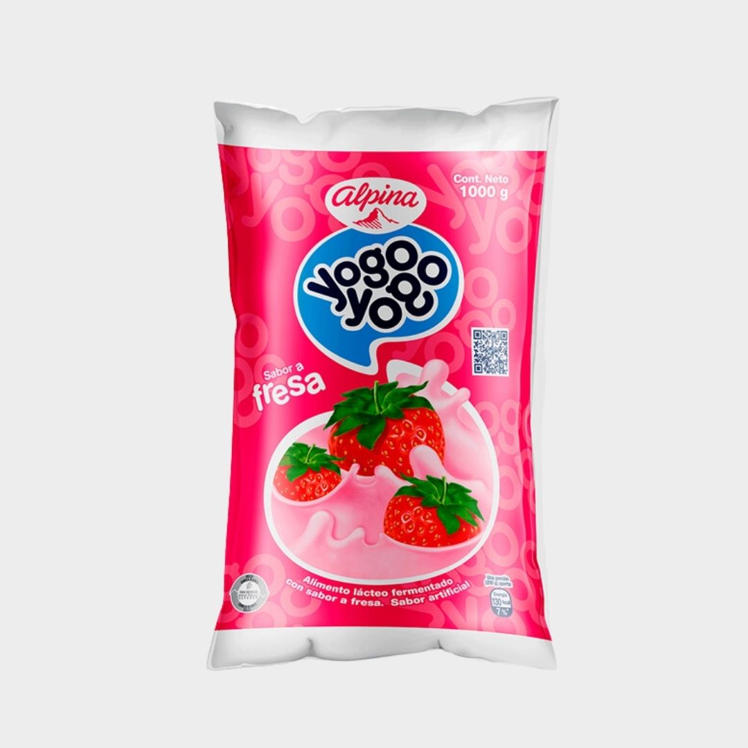 Yogurt Alpina Yogo Yogo Fresa Bolsa X 1000 Gr - Rappi