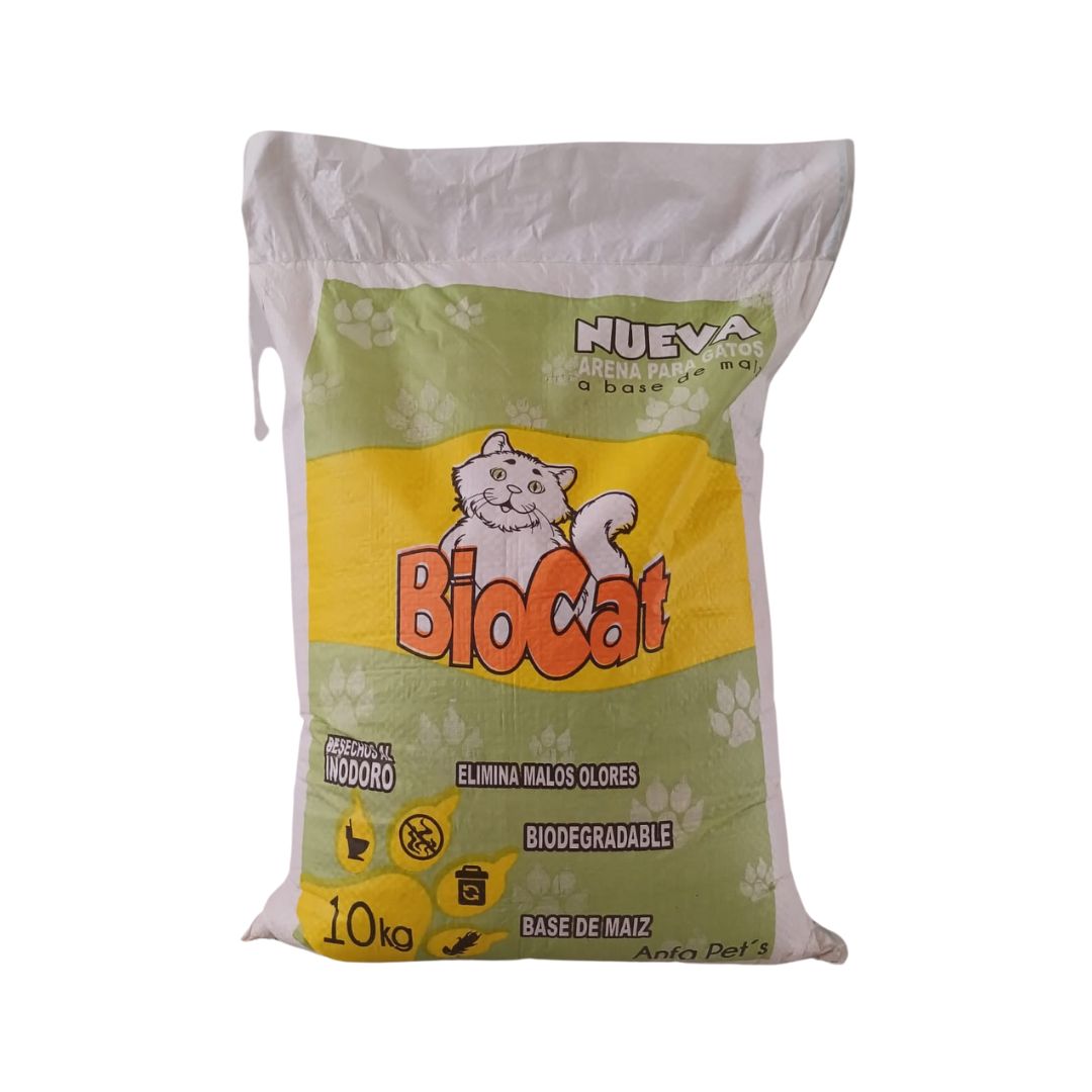 Biocat 10kg - Arena Ecológica Para Gatos Es A Base De Maíz - Rappi