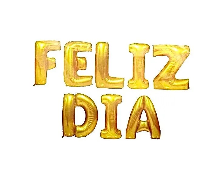 Letrero Globos Metalizado Feliz Dia Letra A Letra Dorada - Rappi