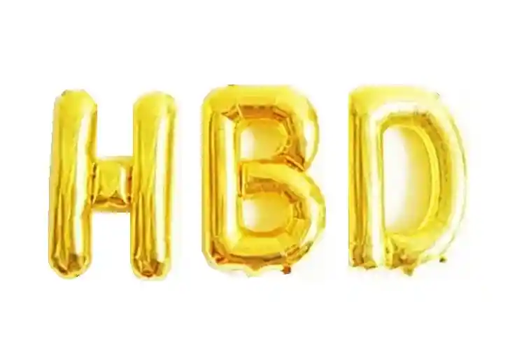 Letras Metalizadas Inflables Hbd Dorado - Rappi