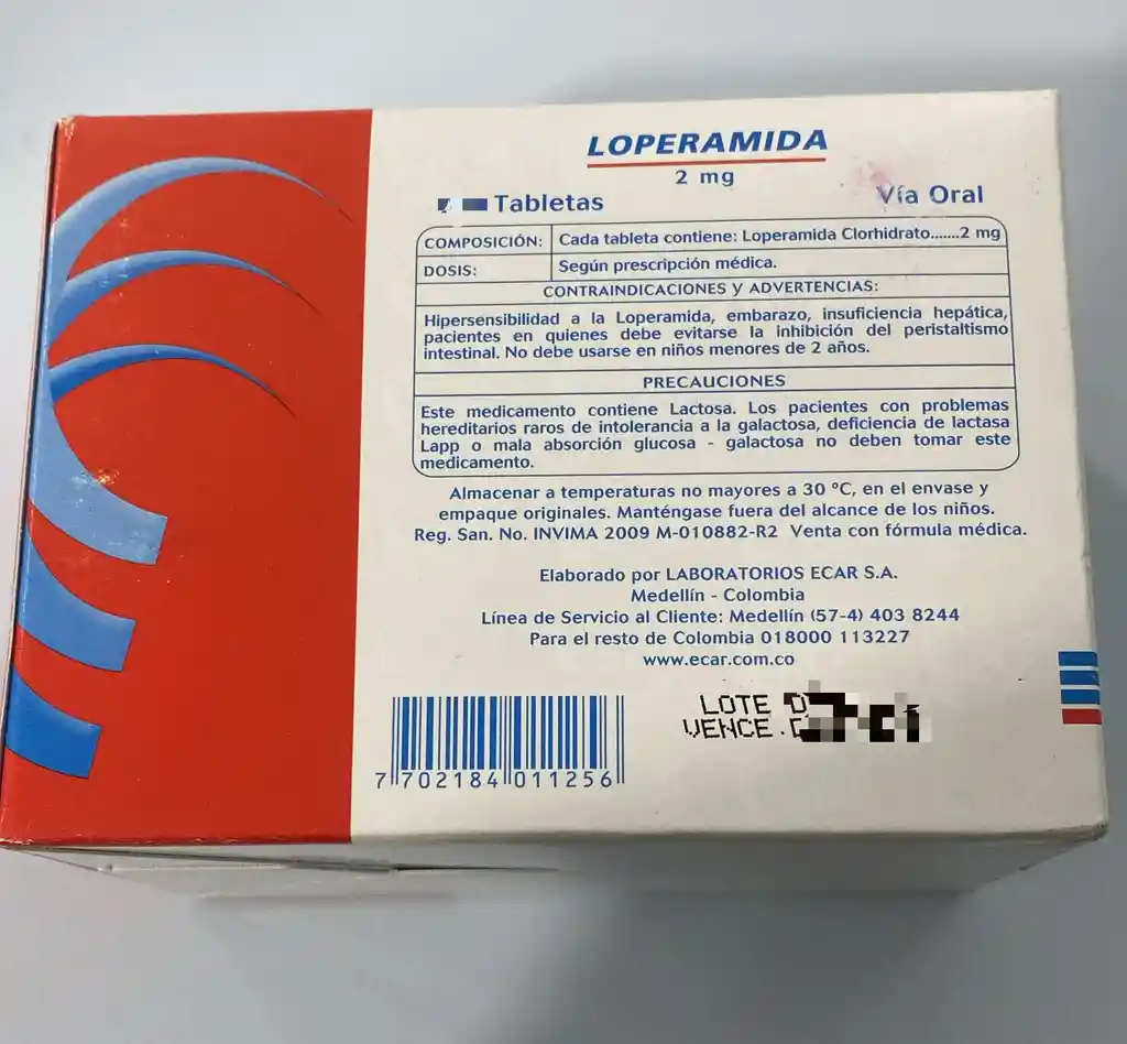 Loperamida De 2mg Por 6 Tabletas. Ecar. - Rappi