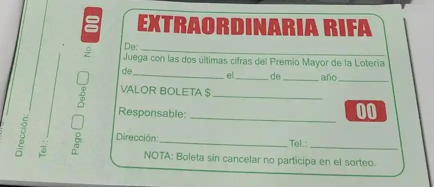 Talonario Rifa 00 Al 99 - Rappi