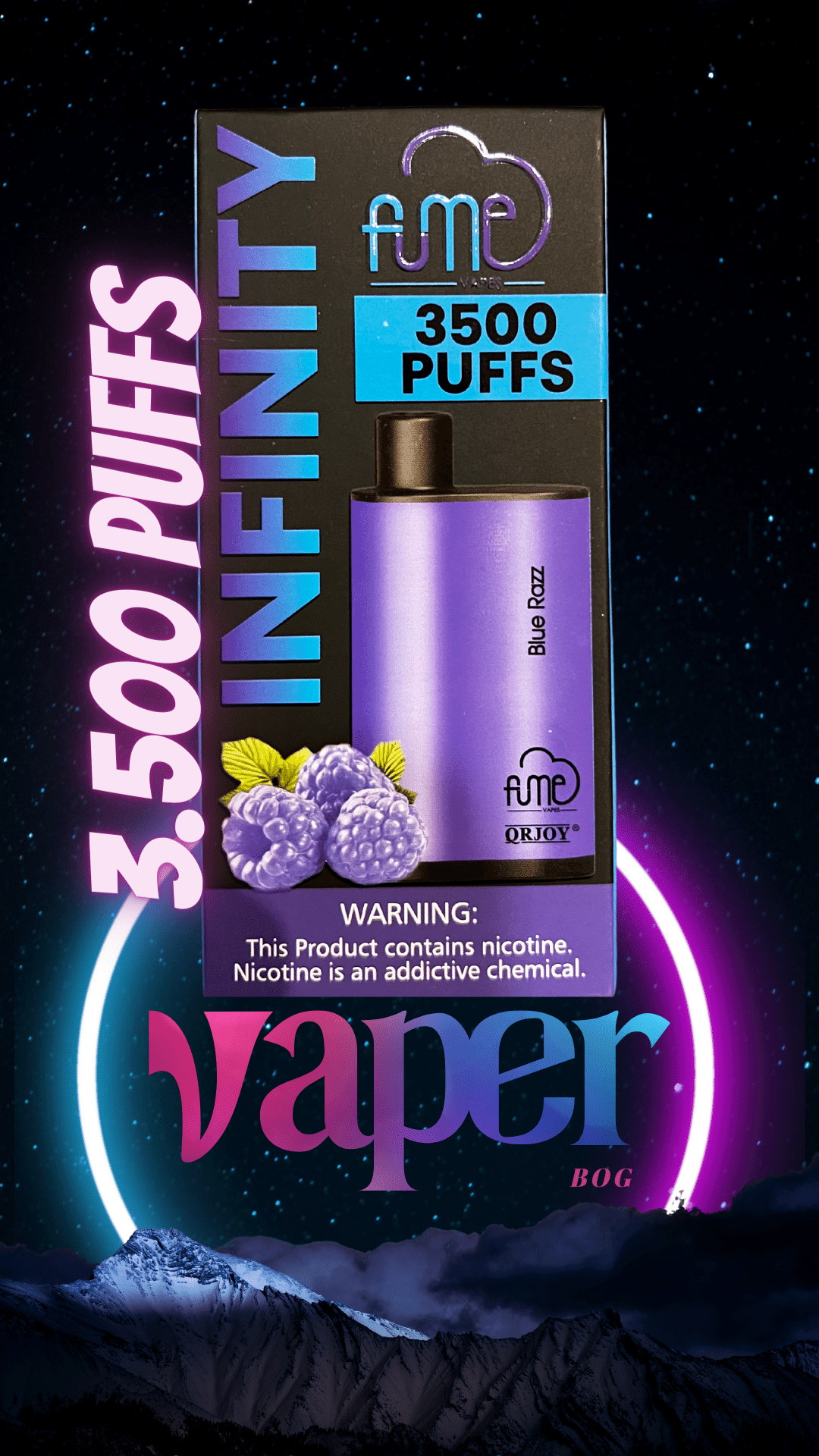 Fume Infinity Blue Razz 3500 Puffs - Rappi