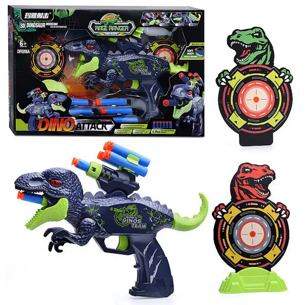Pistola Lanza Dardos Nerf Dinosaurio Tiranosaurio Rex Niños - Rappi