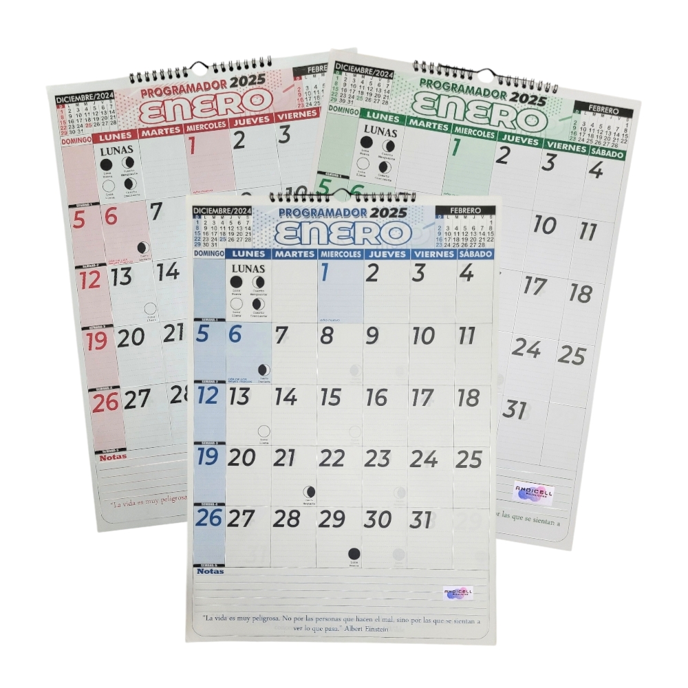 Set X 3 Calendario 2025 Vertical Grande - Rappi