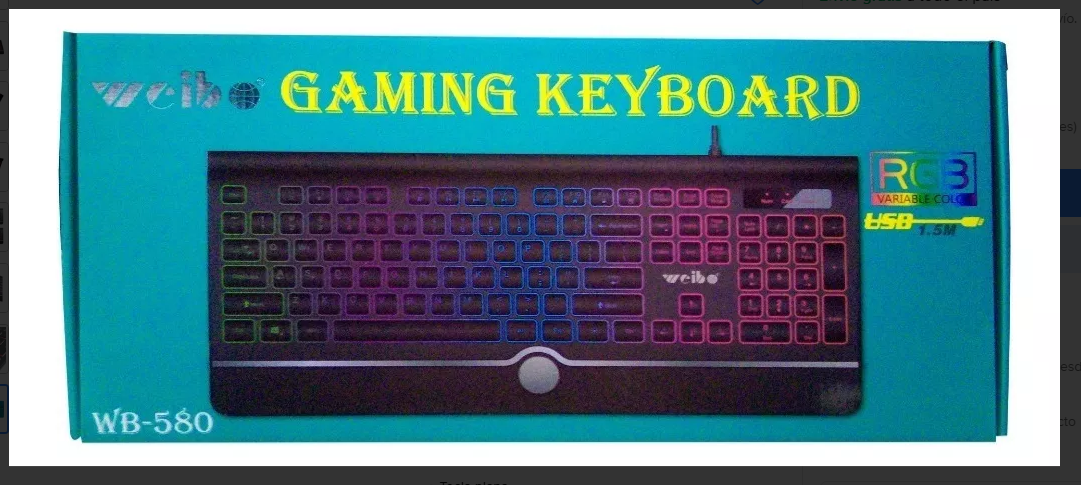 Teclado Gamer Weibo Wb-580 Qwerty Color Negro Con Luz Rgb - Rappi