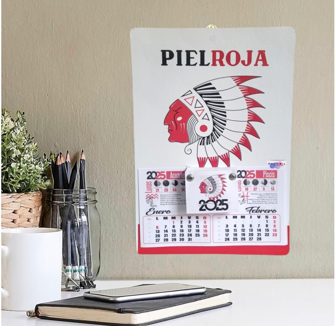 Calendario Almanaque Clásico Piel Roja 2025 - Rappi