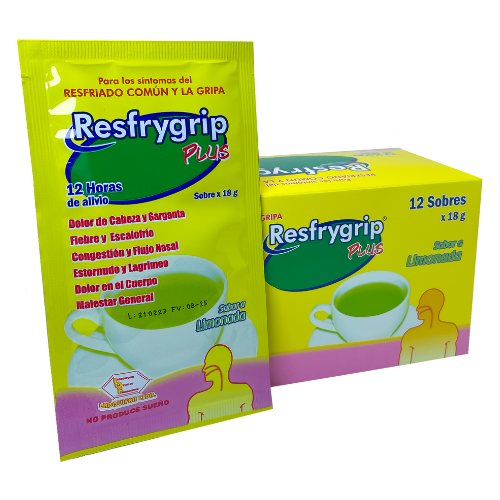 resfrygrip Plus Acetaminofen+loratadina+fenilefreina) 12 Sob X 18 Gr ...