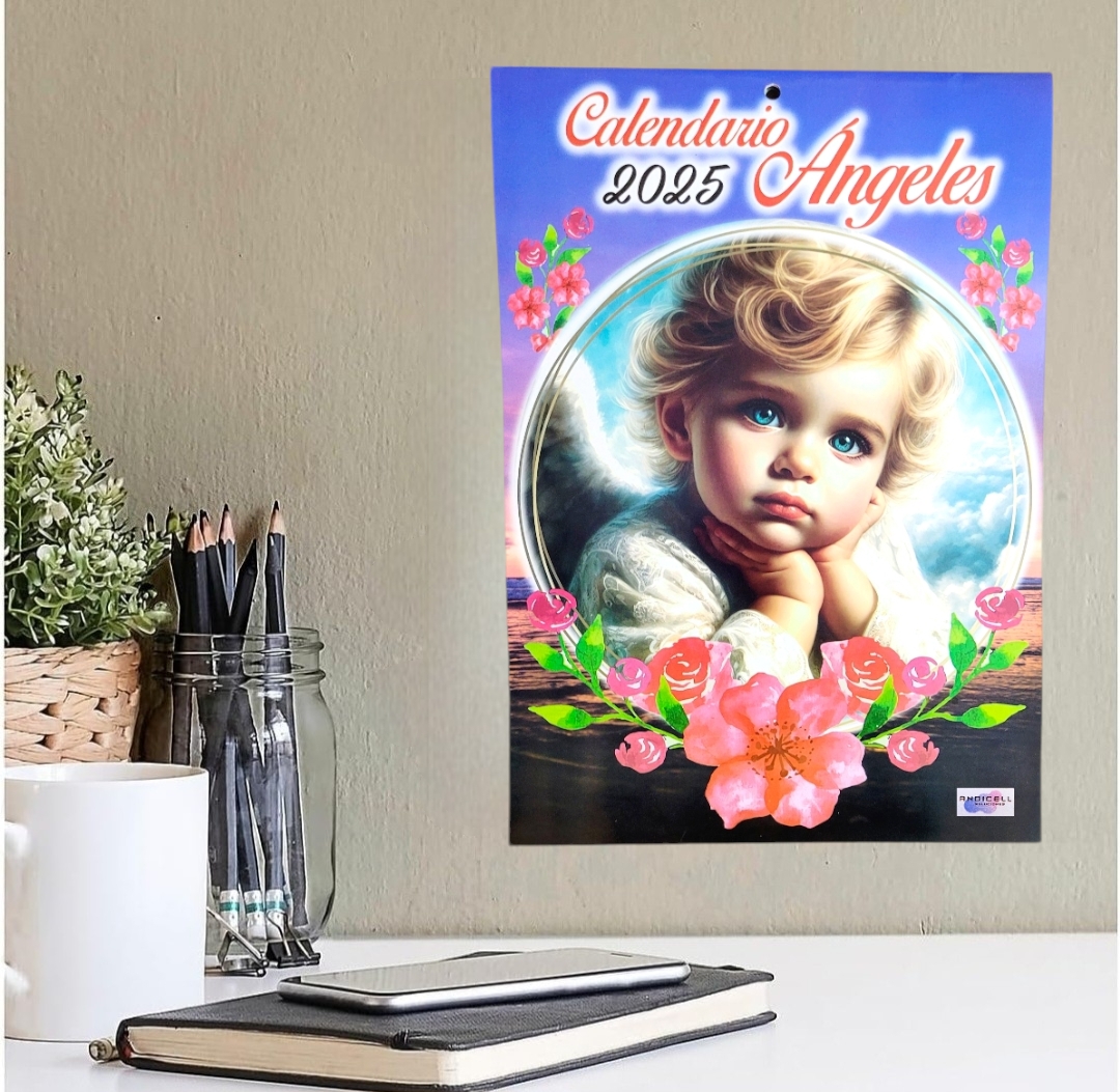 Calendario Almanaque 2025 Ángeles De Pared Vertical - Rappi
